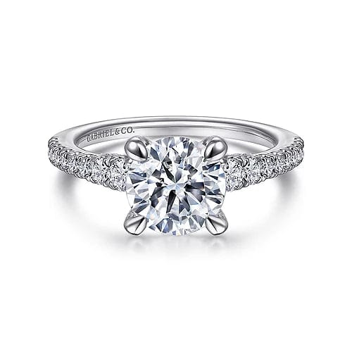 Rialta - 14K White Gold Round Diamond Engagement Ring – Everett Jewelry